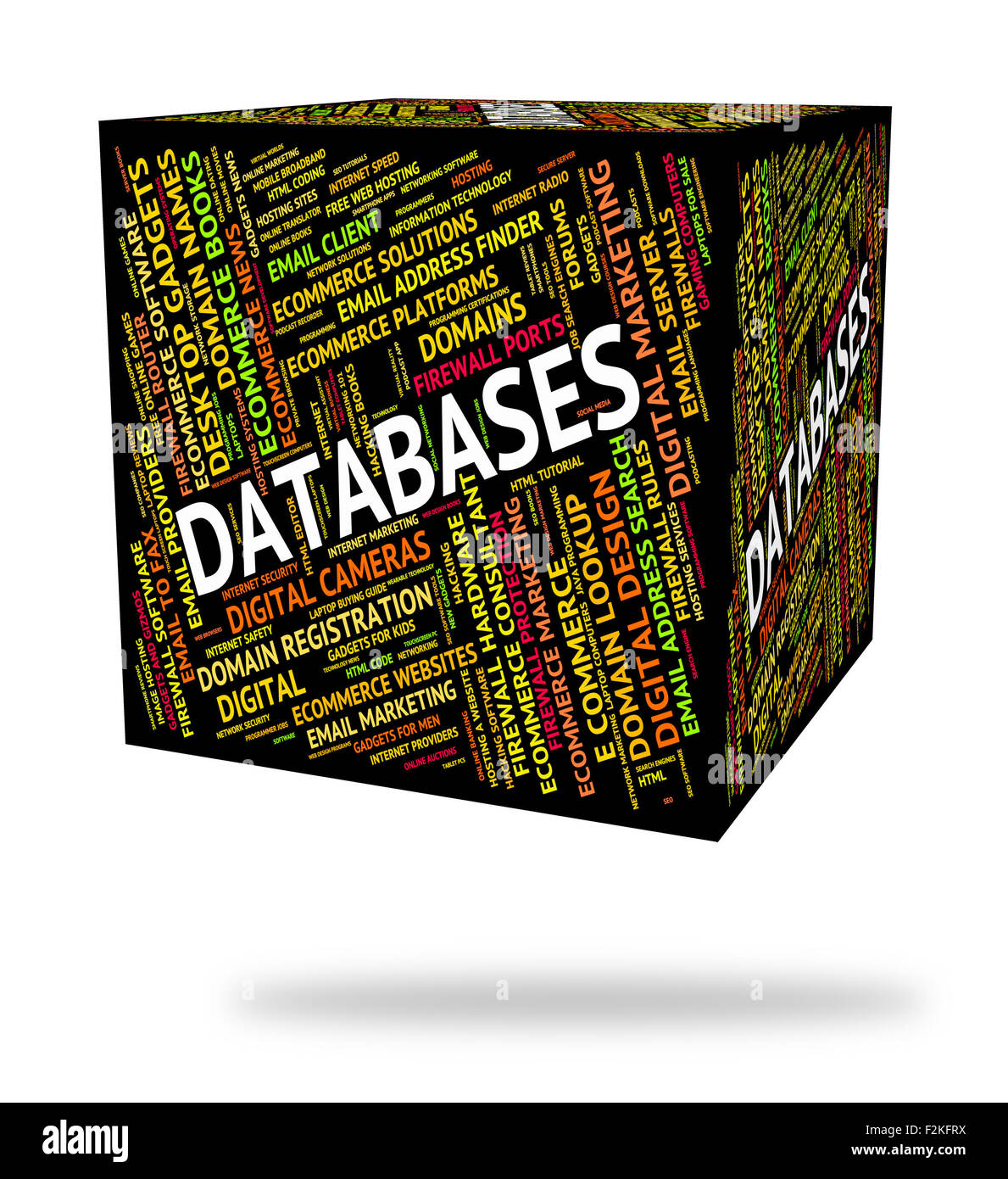 Databases Word Representing Dataflow Byte And Computing Stock Photo - Alamy