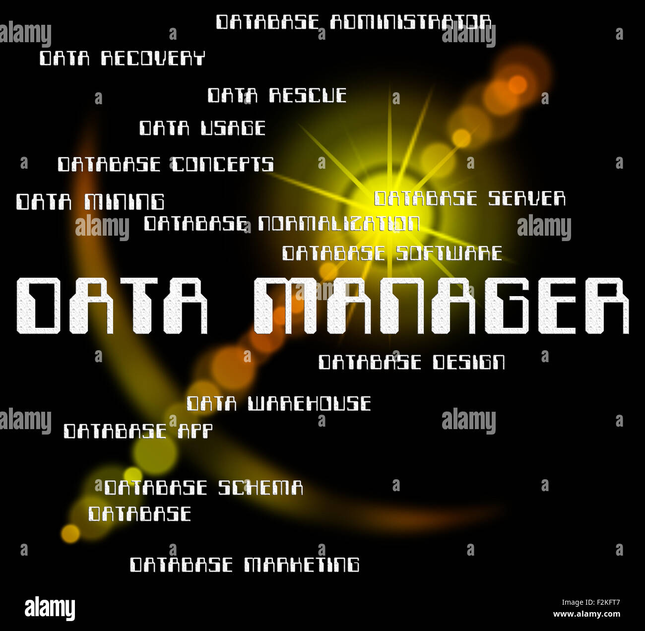 Data Manager Meaning Text Information And Managers Stock Photo - Alamy