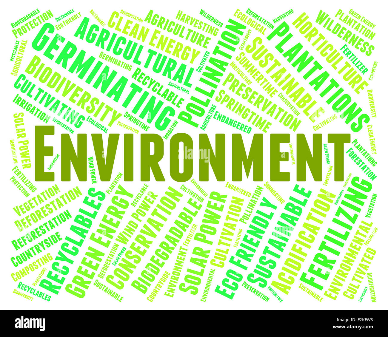 Environment Word Indicating Eco Friendly And Protection Stock Photo - Alamy