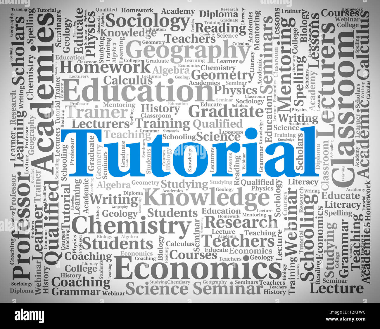 Tutorial Word Showing Online Tutorials And Education Stock Photo - Alamy