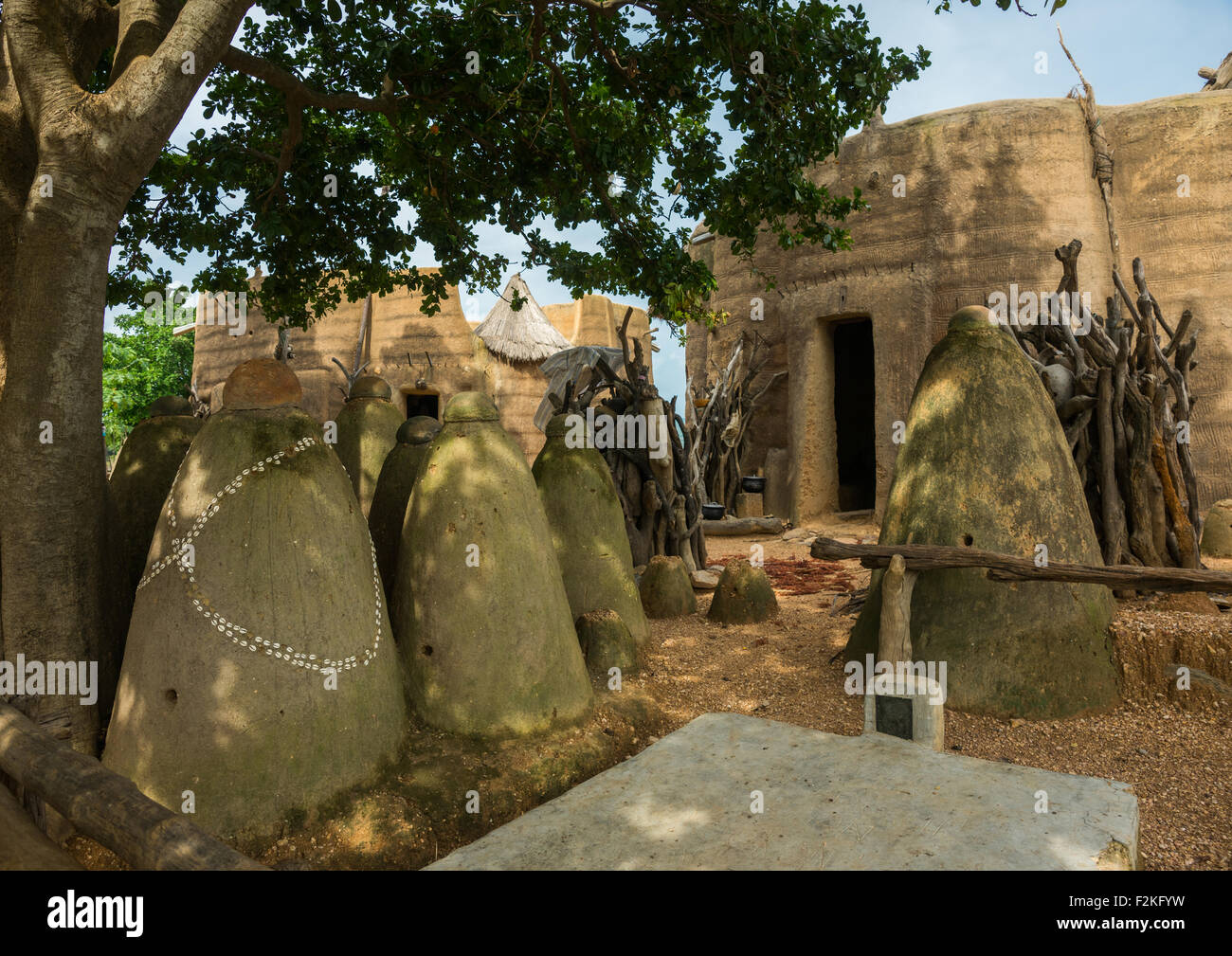 Benin, West Africa, Boukoumbé, voodoo altars representing the spirits ...