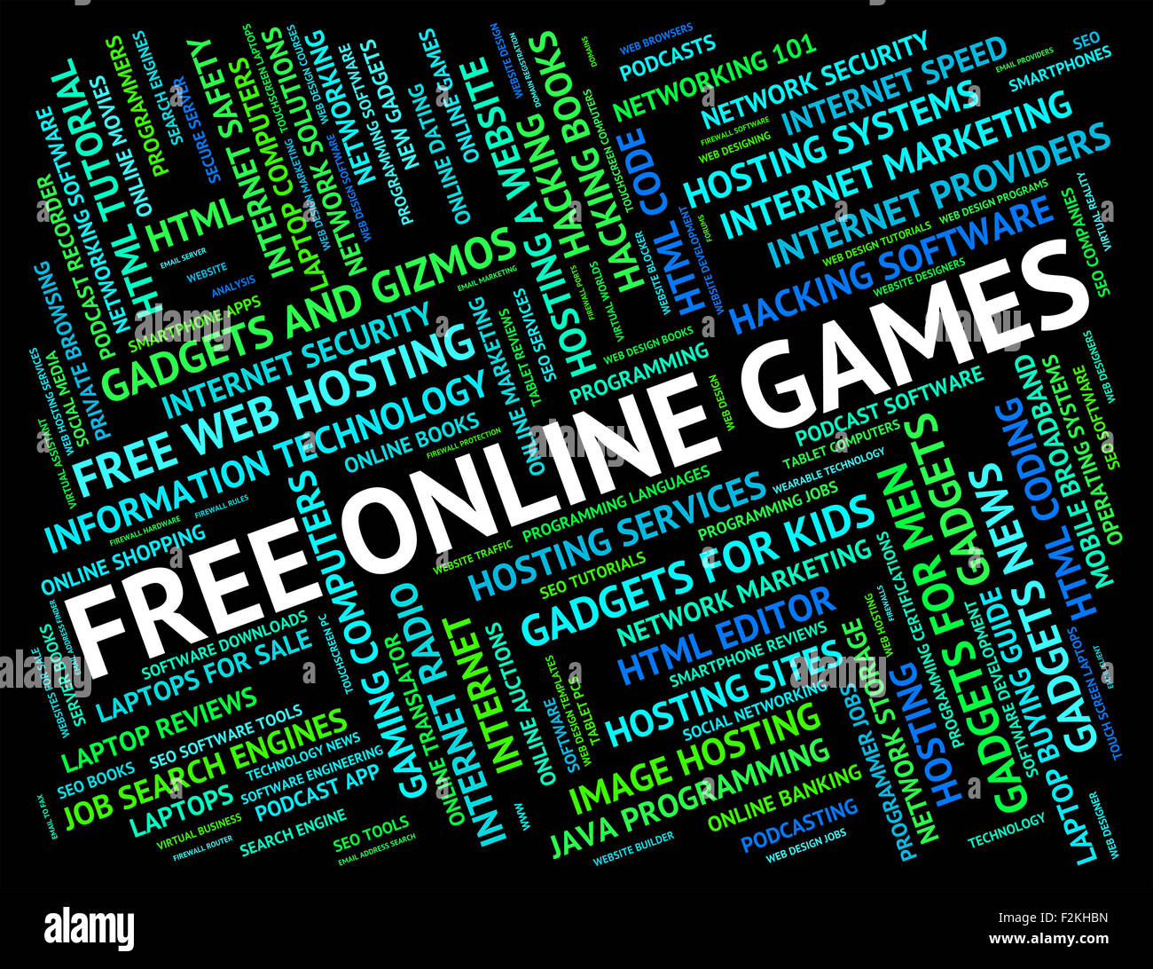 Free Online Games Meaning World Wide Web And Www Stock Photo - Alamy