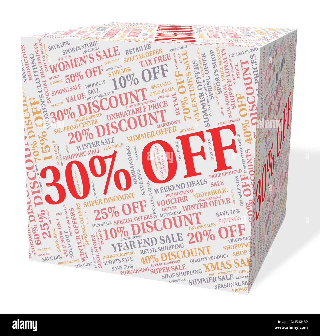 Thirty Percent Off Showing Discount Text And Retail Stock Photo - Alamy