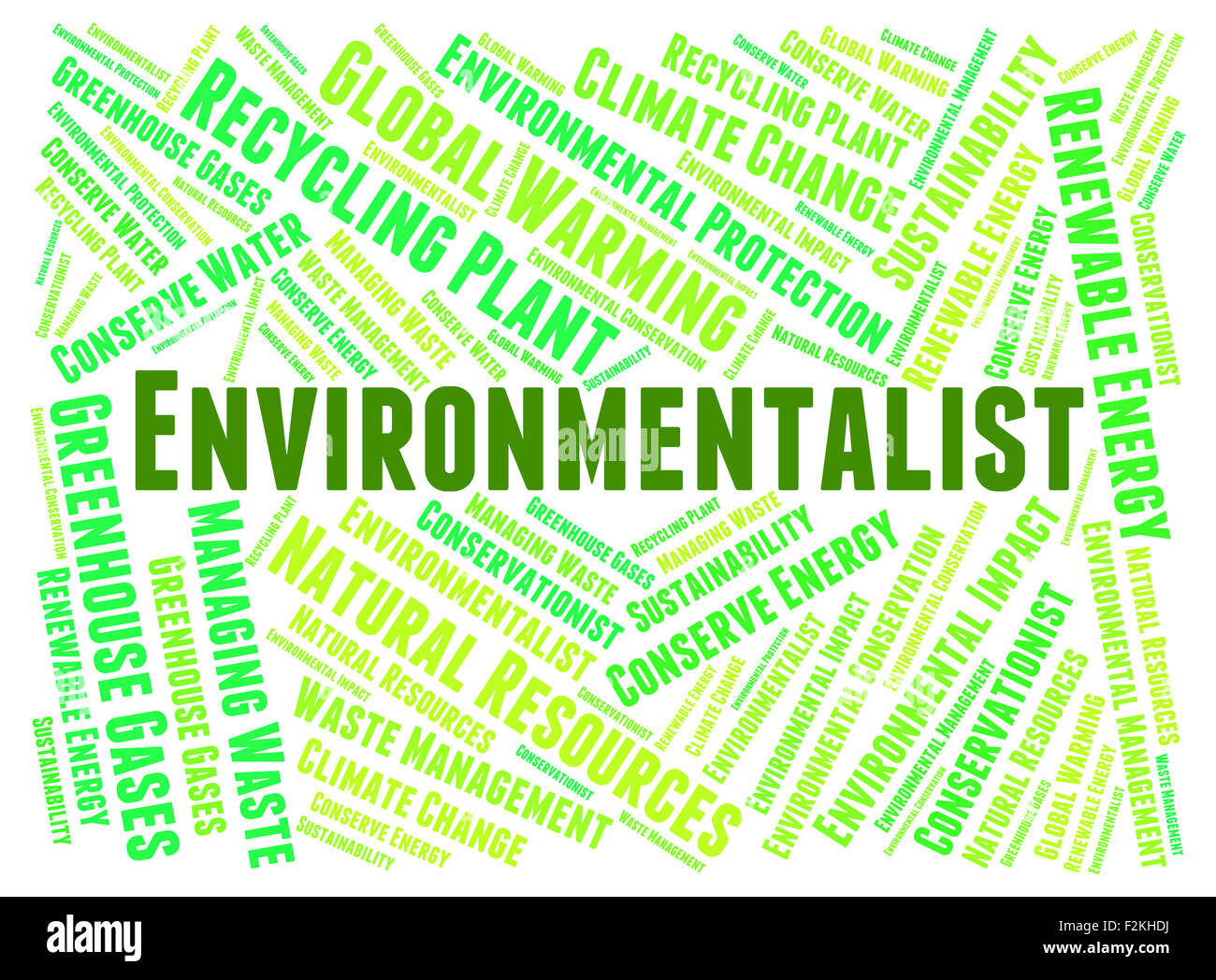 Environmentalist Word Representing Earth Day And Environmentally Stock ...
