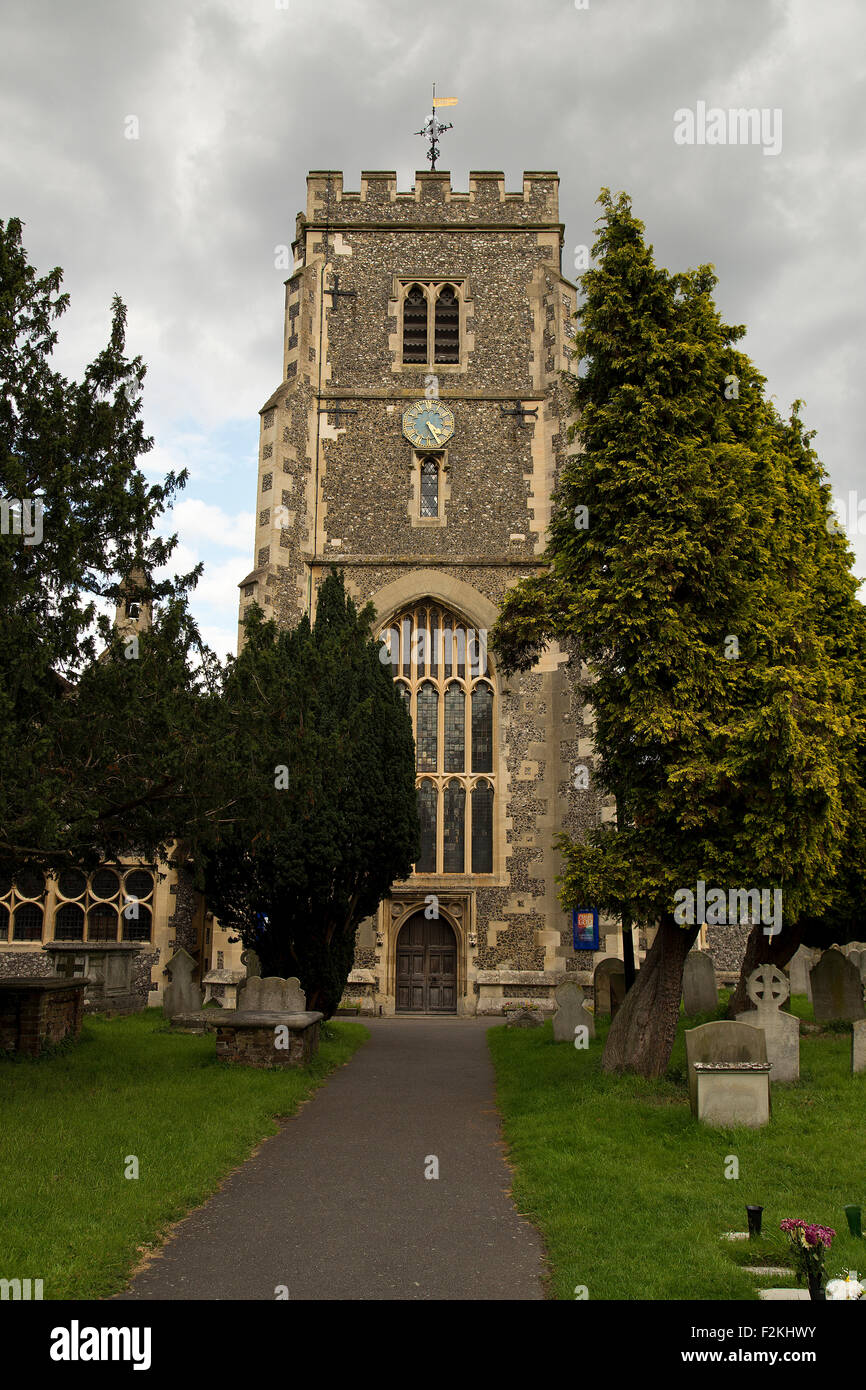 Grade II listed 14th century flint Anglican church in Beddington Park ...