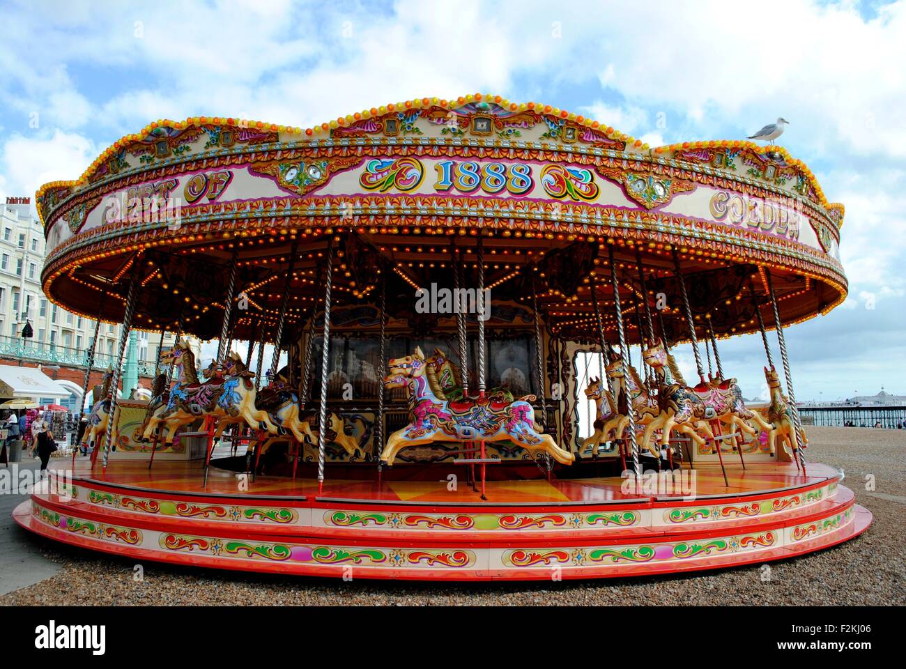 The famous merry-go-round on Brighton beach Stock Photo - Alamy