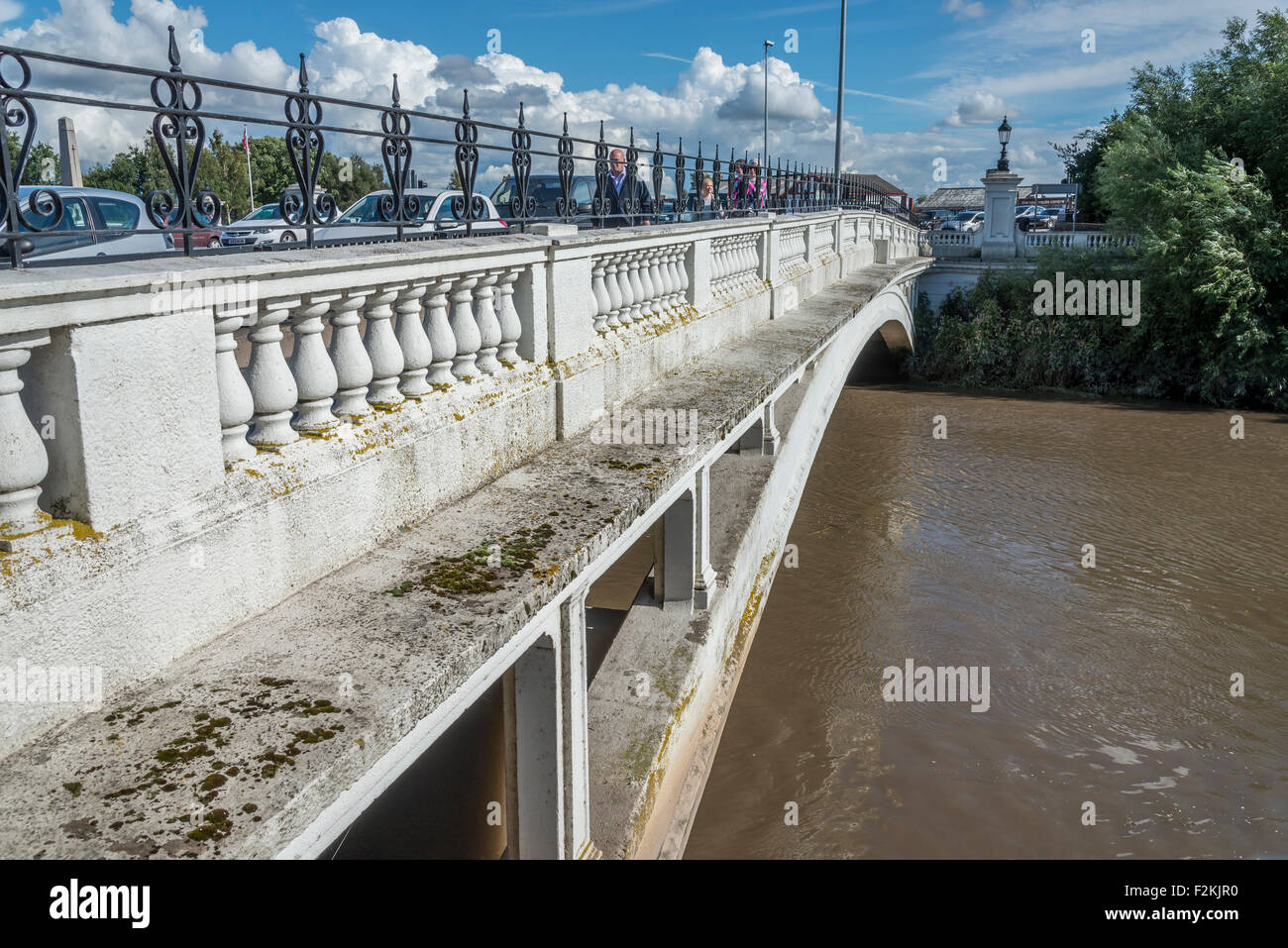 The bridge over the river Mersey at Bridge foot in Warrington Stock ...