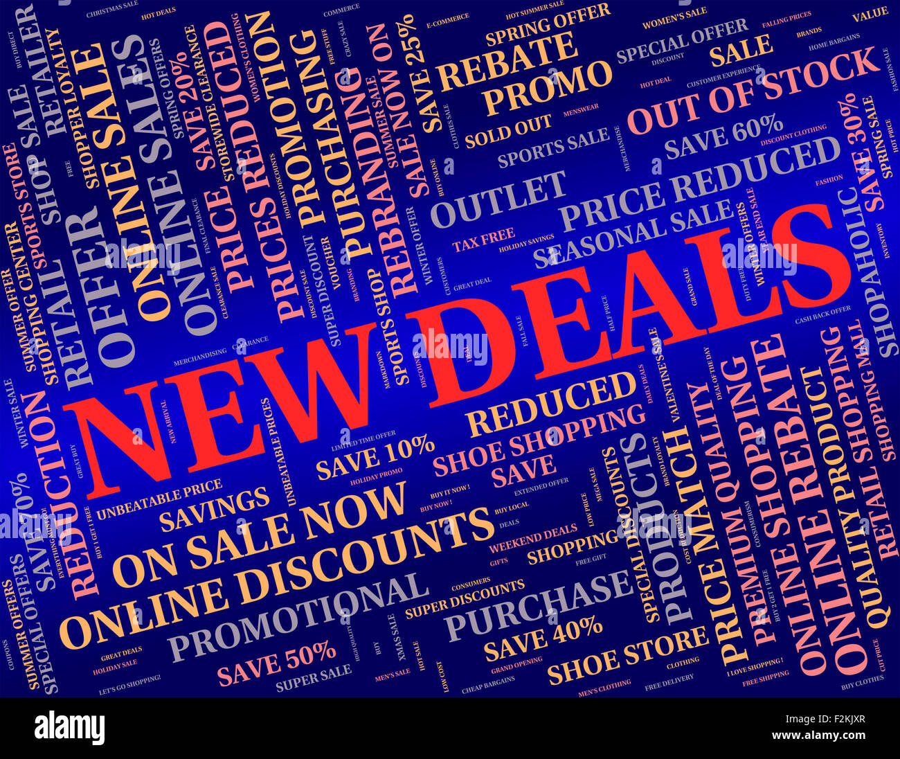 New Deals Showing Latest Products And Dealings Stock Photo - Alamy