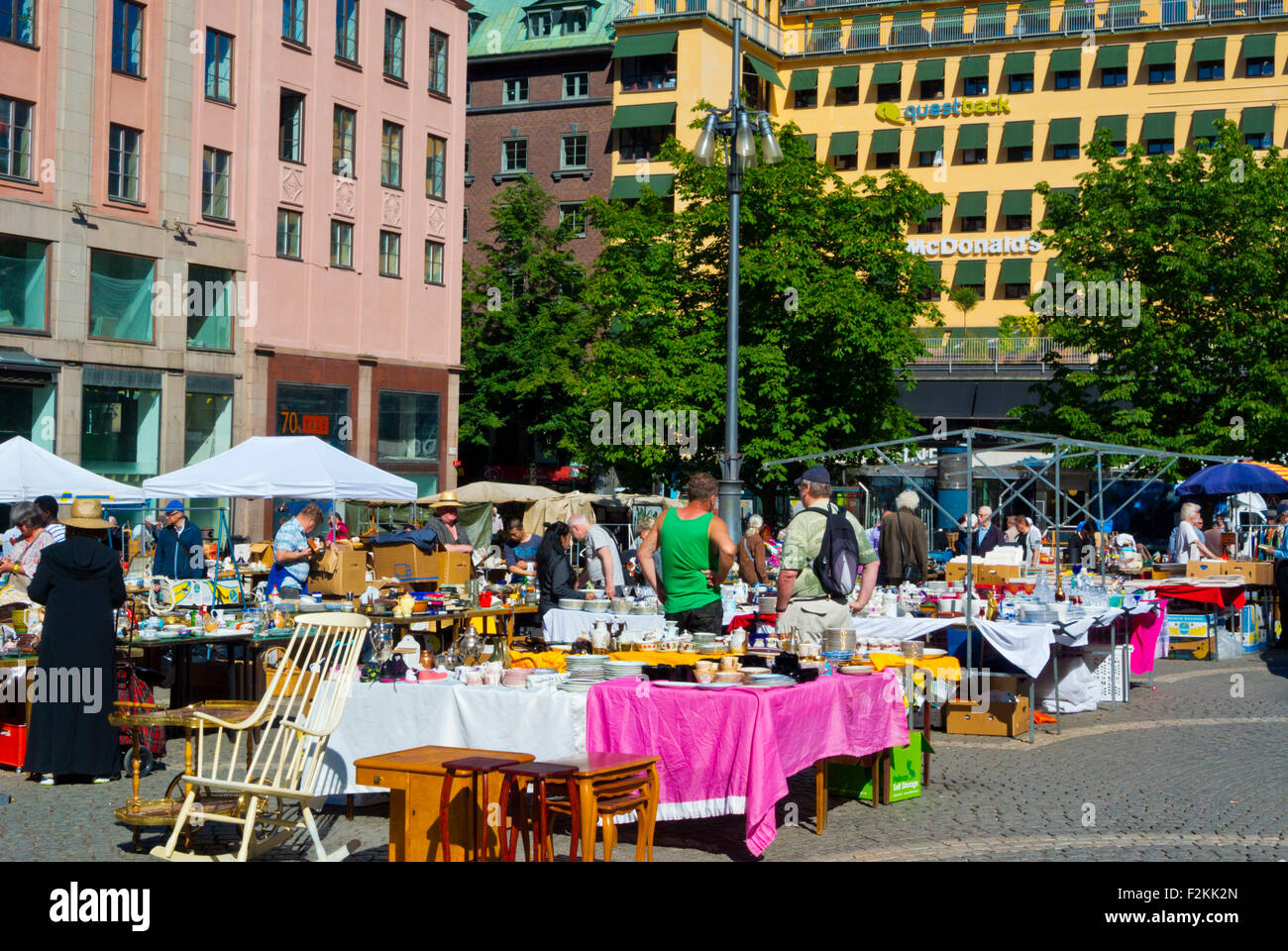 Flea market, Hötorget square, Norrmalm district, Stockholm, Sweden ...