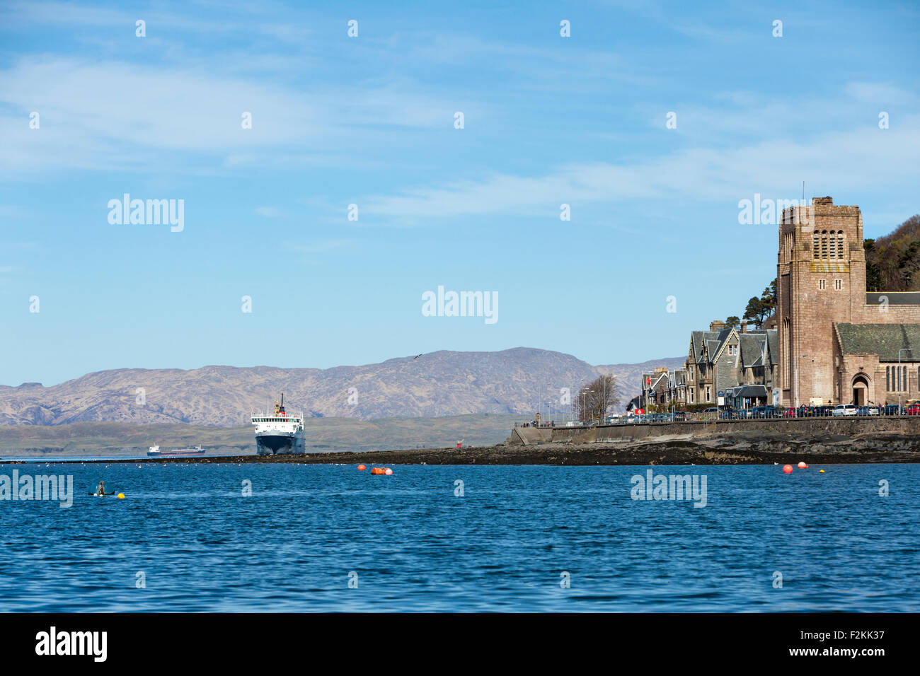 CalMac ferry approaches Oban Bay Stock Photo - Alamy