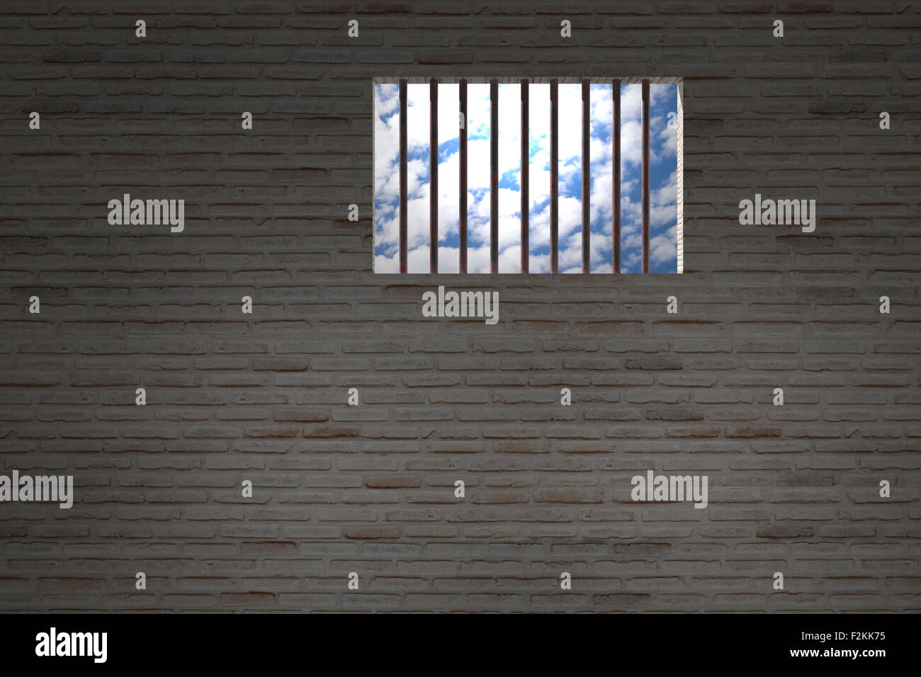 3d rendering of an old jail window Stock Photo - Alamy