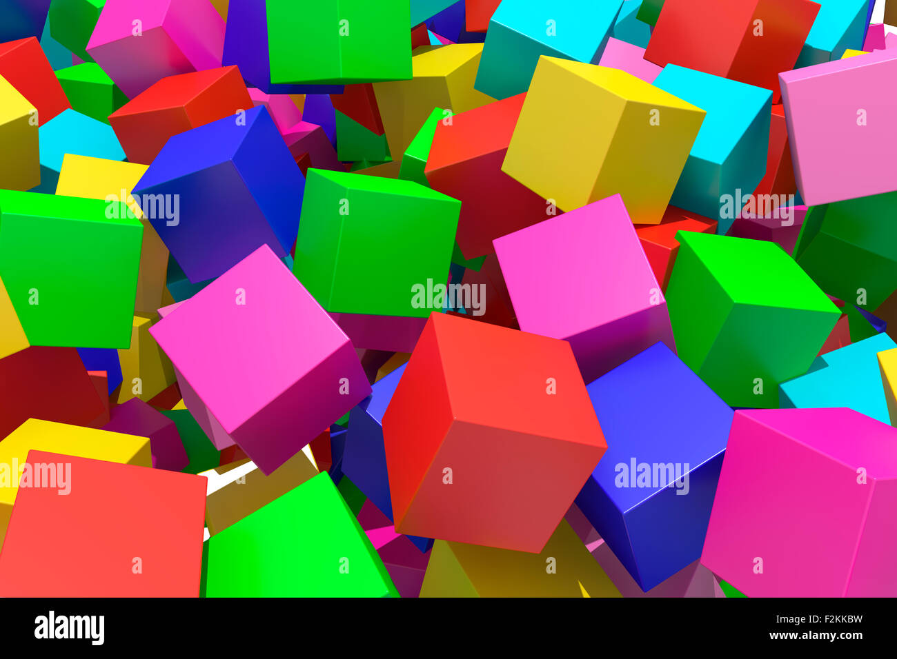 3d rendering of an abstract composition with cubes of a lot of colors ...
