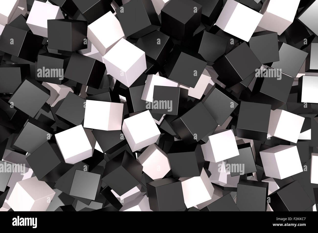 3d rendering with black and white cubes Stock Photo - Alamy