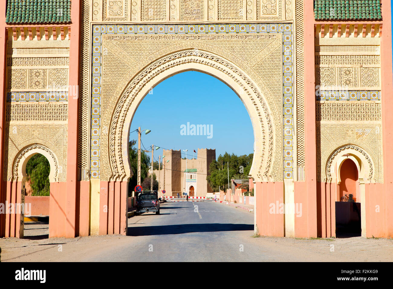 morocco arch in africa old construction the blue sky Stock Photo - Alamy