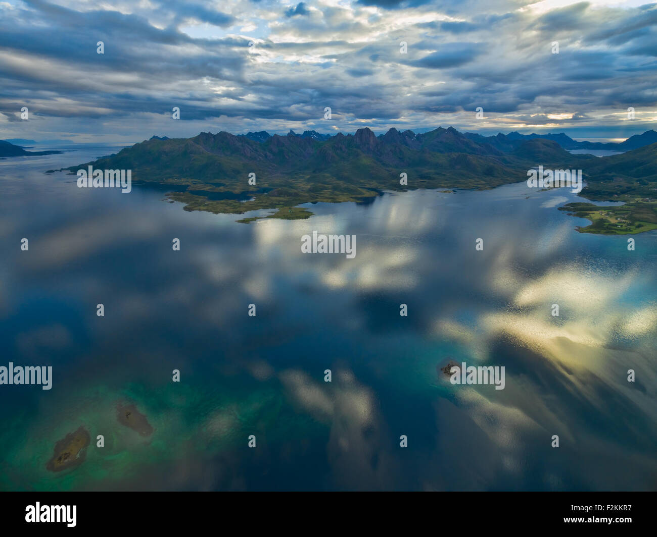 Aerial view of seas around Vesteralen islands in Norway Stock Photo - Alamy