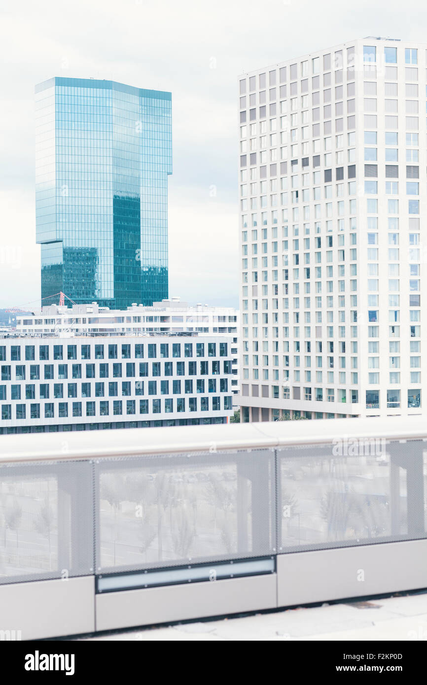 Modern office buildings from the roof Stock Photo - Alamy