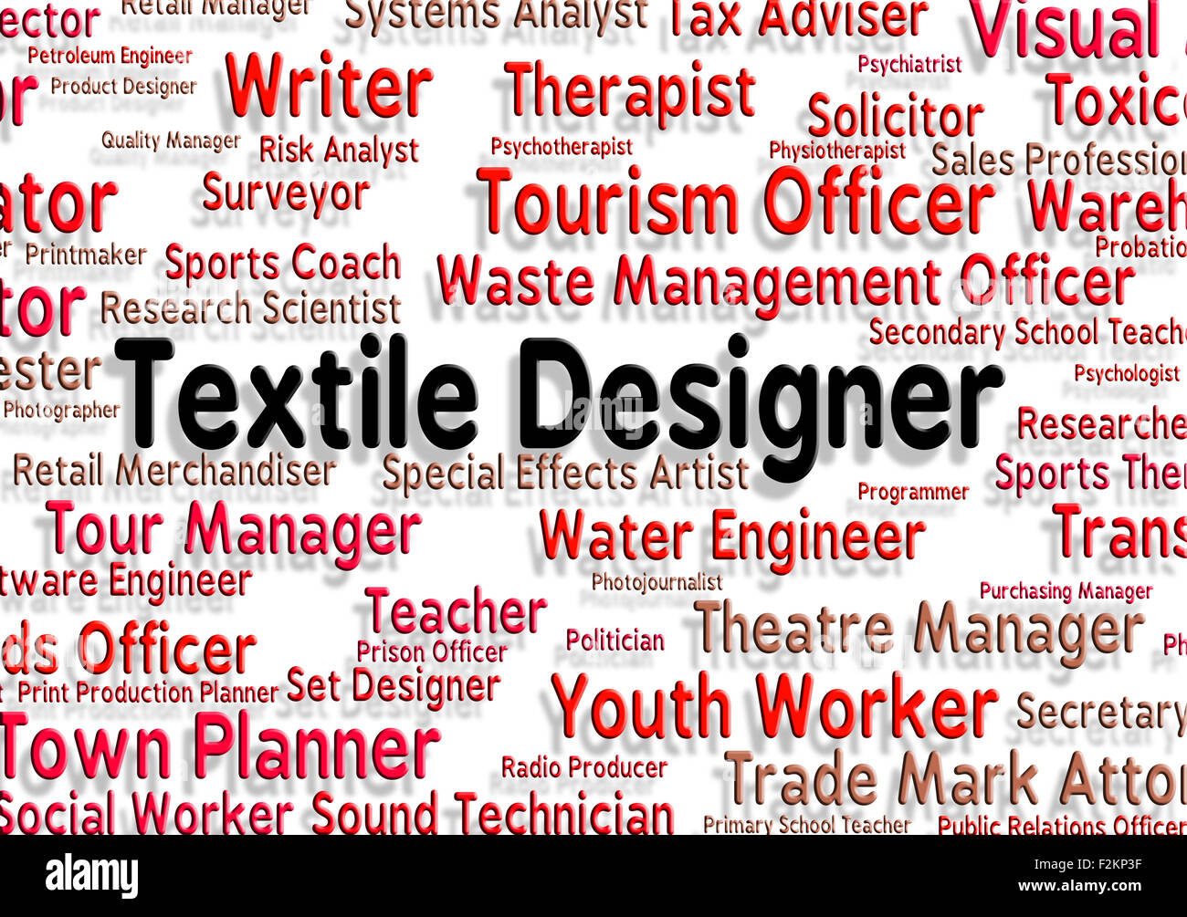 Textile Designer Indicating Designed Employee And Jobs Stock Photo - Alamy