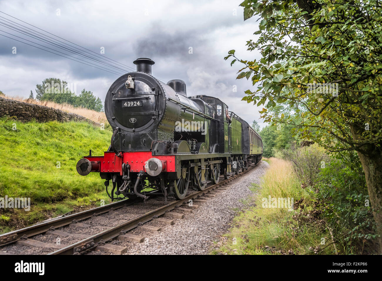LMS/BR Class 4F 0-6-0 'Big Goods' engine hauling a passenger train at ...