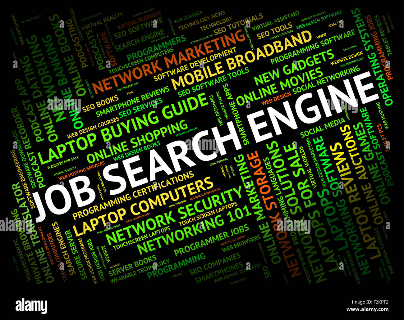 Job Search Engine Showing Gathering Data And Career Stock Photo - Alamy