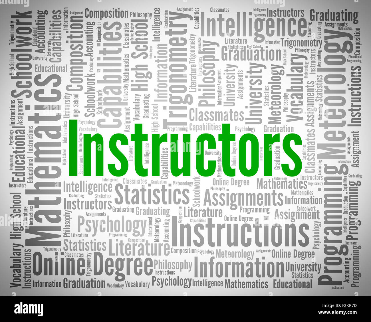 Instructors Word Meaning Learn Taught And Lesson Stock Photo - Alamy