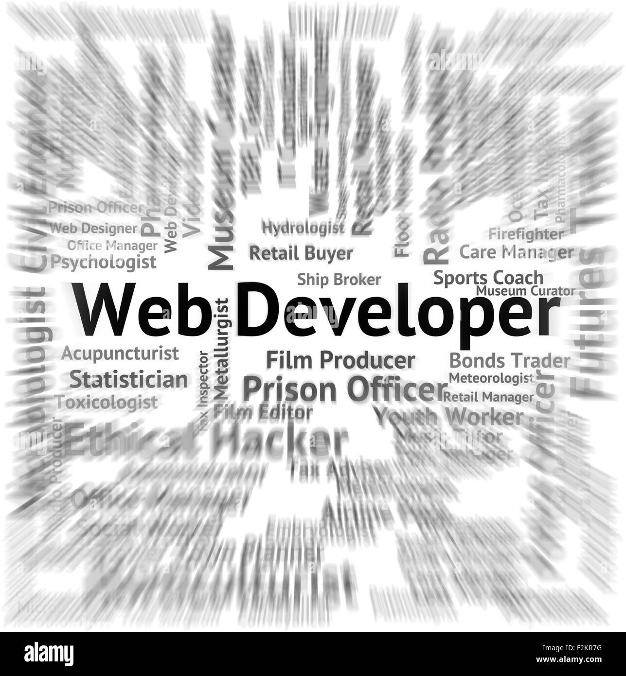 Web Developer Showing Employee Jobs And Words Stock Photo - Alamy
