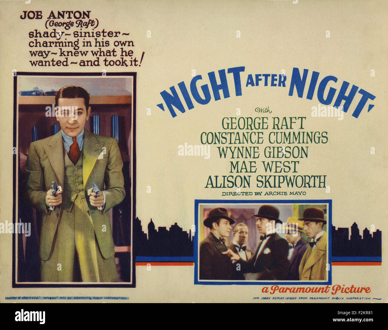 Night After Night - Movie Poster Stock Photo - Alamy