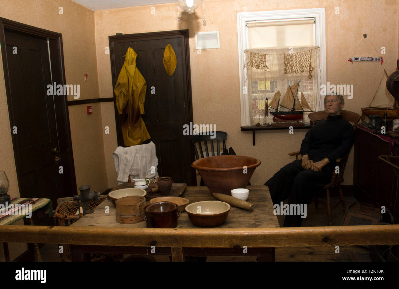 NORFOLK; CROMER MUSEUM; THE LIFEBOATMAN'S KITCHEN WITH EFFIGY OF ...
