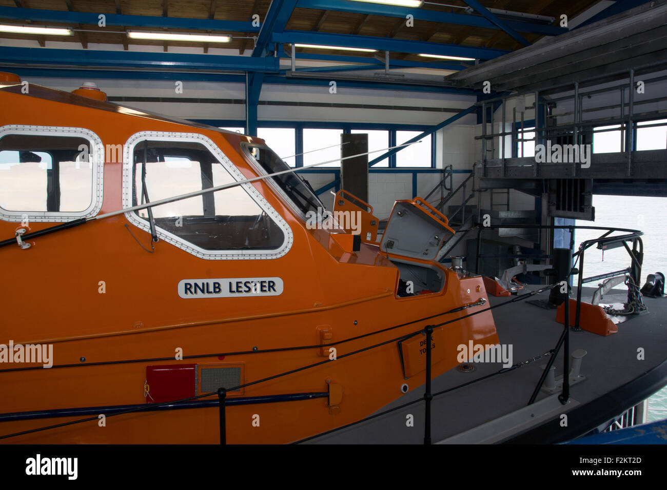 NORFOLK; CROMER; BOW TAMAR CLASS LIFEBOAT IN RNLI SLIPWAY Stock Photo ...