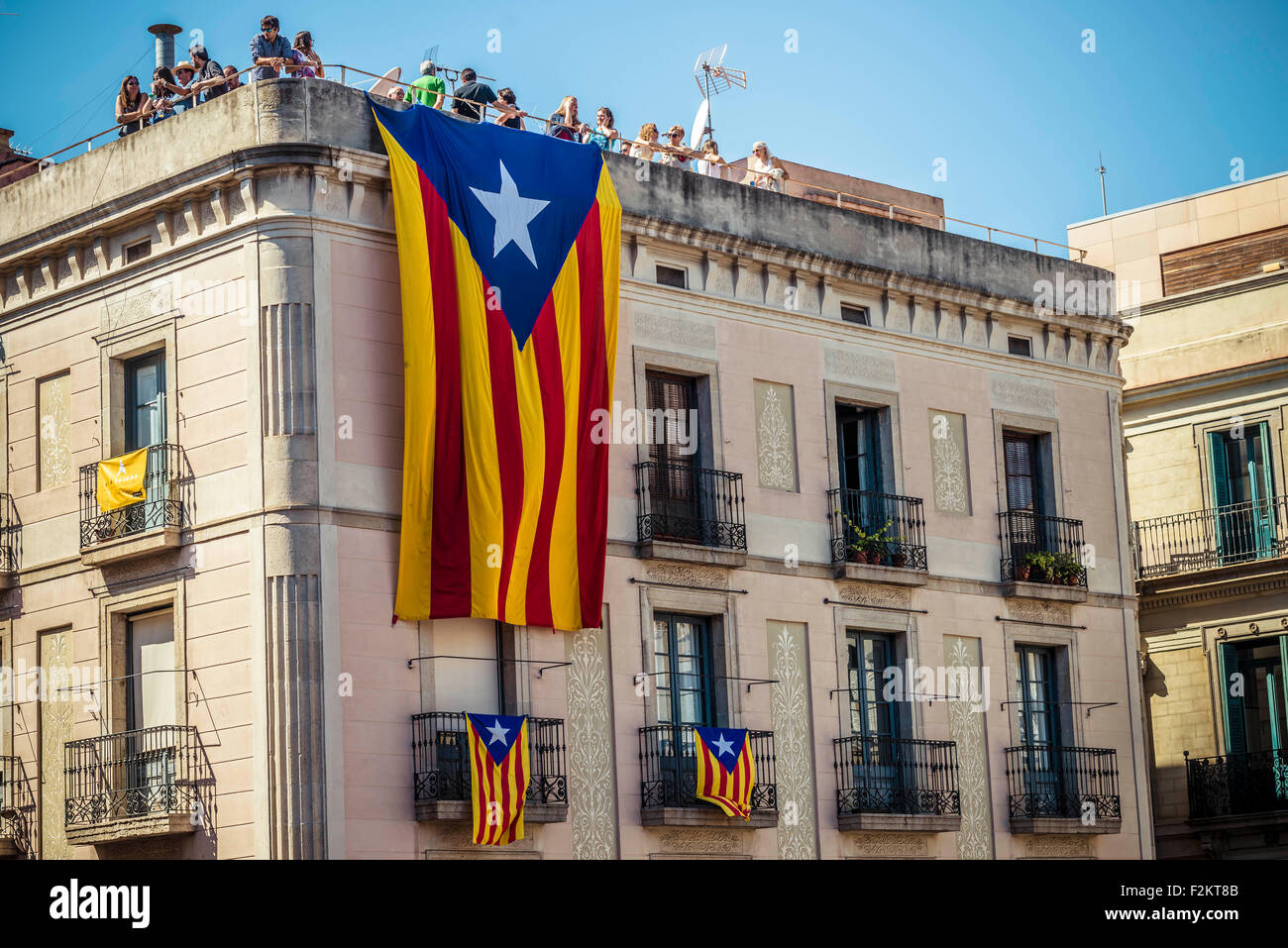Barcelona, Spain. September 20th, 2015: Catalan pro-independence ...