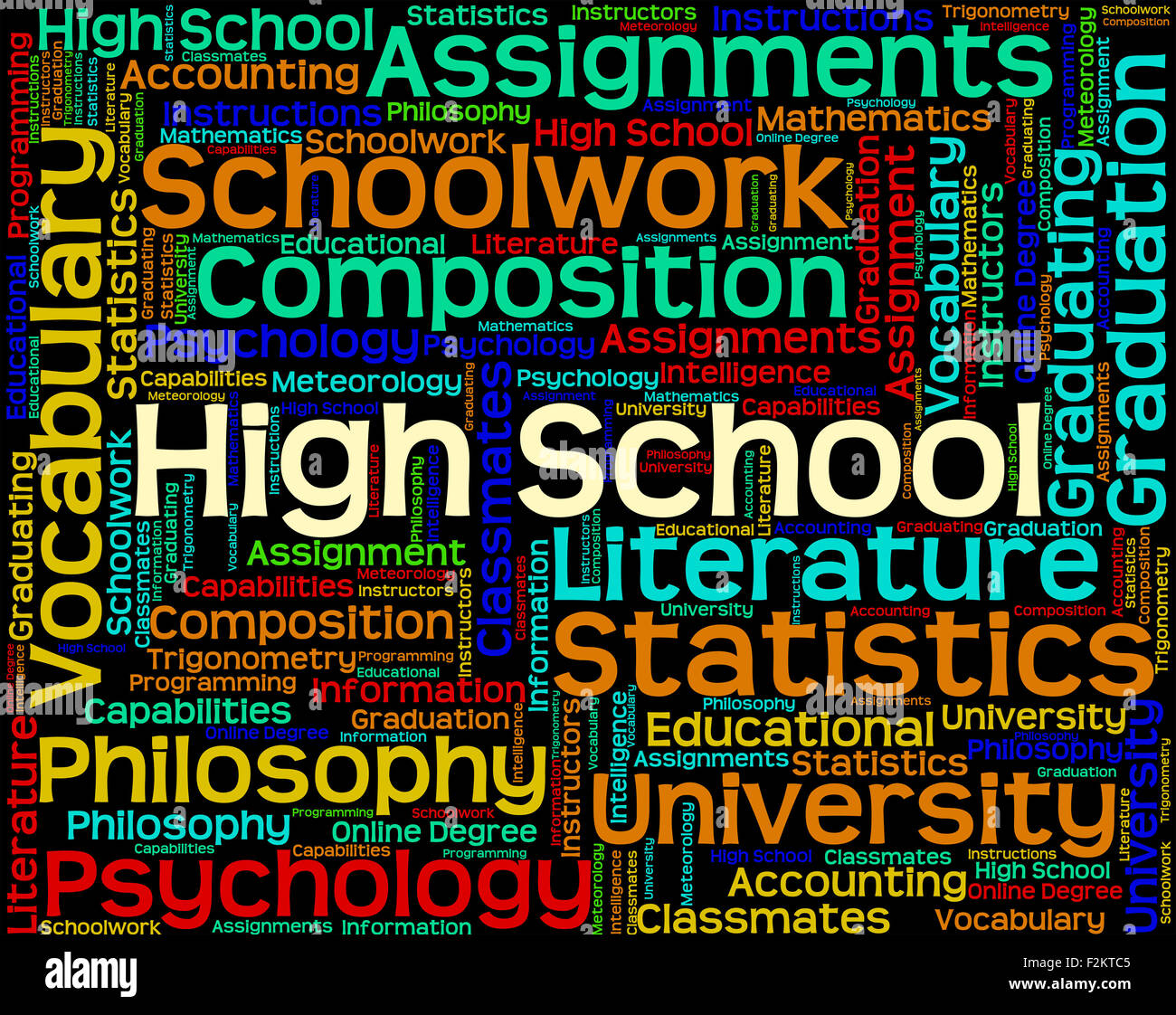High School Showing Word Colleges And Text Stock Photo - Alamy