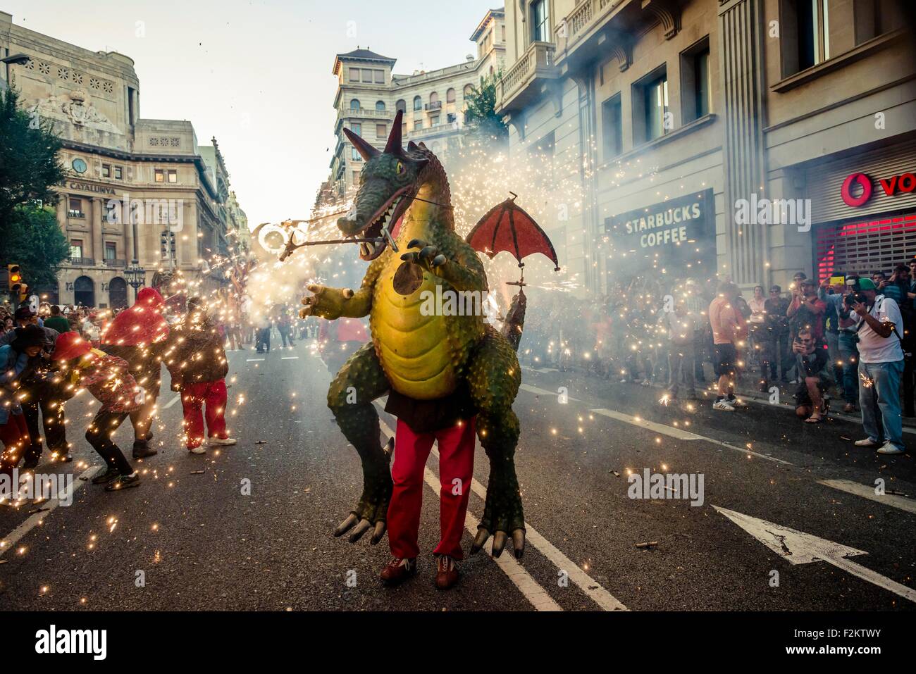 Fire run merce festival barcelona hi-res stock photography and images ...