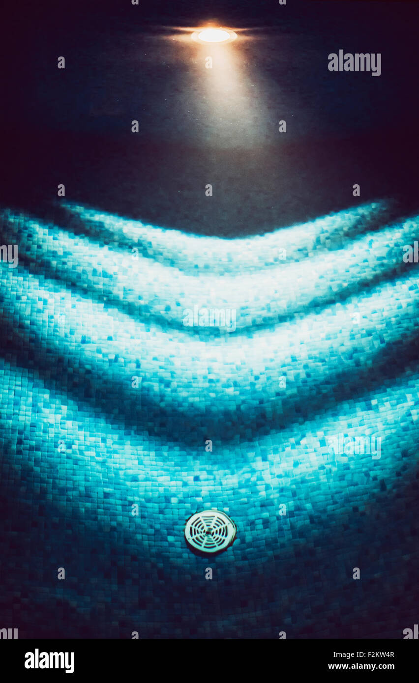 Indoor pool at night Stock Photo - Alamy