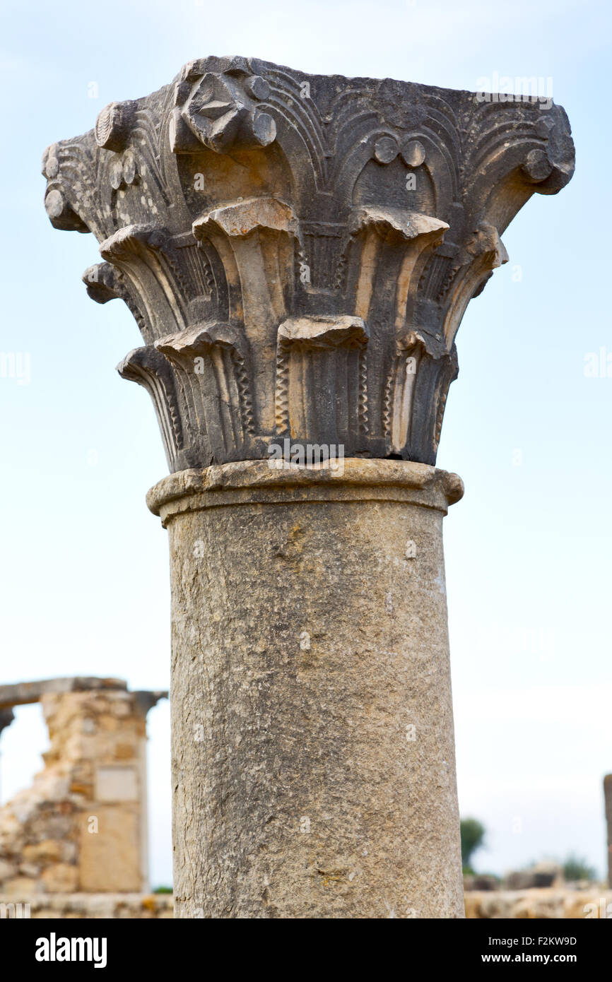 old column in the africa sky history and nature Stock Photo - Alamy