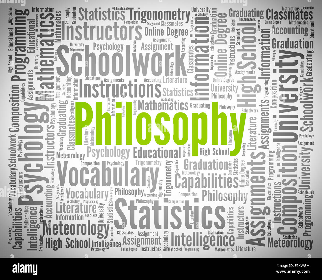 Philosophy Word Indicating Wisdom. Philosophies And Thinking Stock ...
