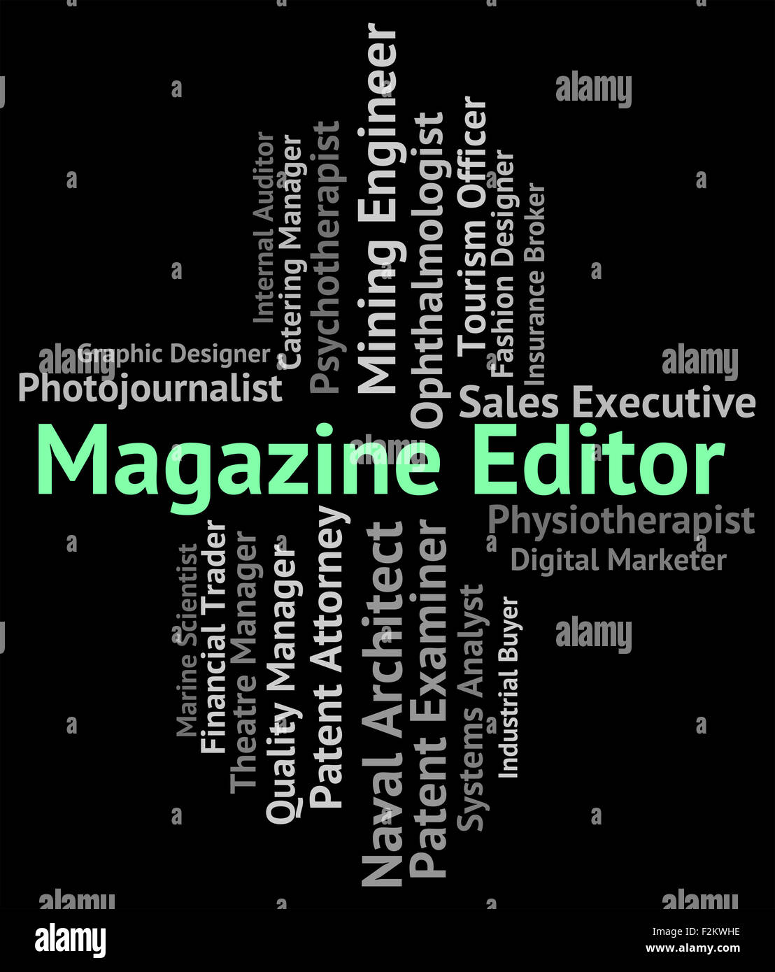 Magazine Editor Indicating Boss Word And Journal Stock Photo - Alamy