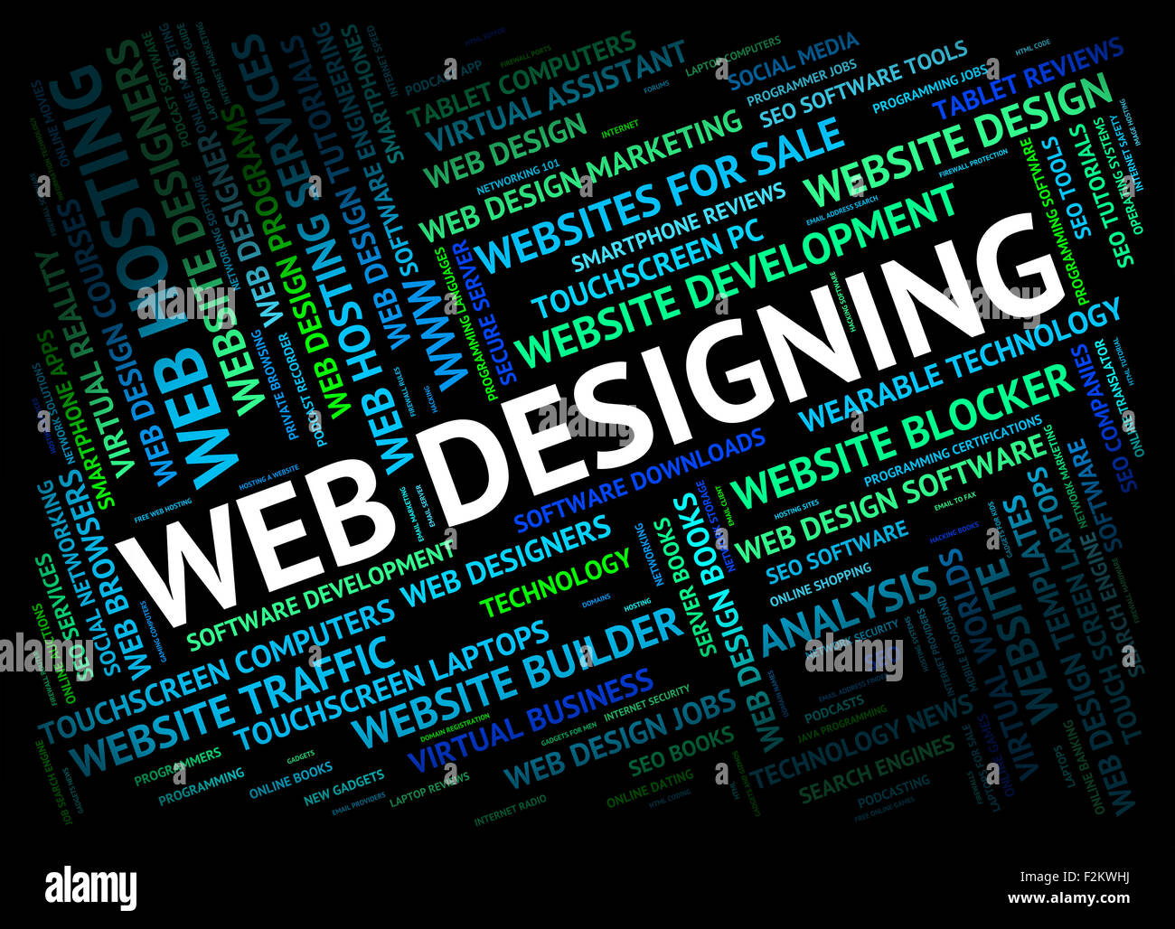 Web Designing Showing Designed Websites And Internet Stock Photo - Alamy