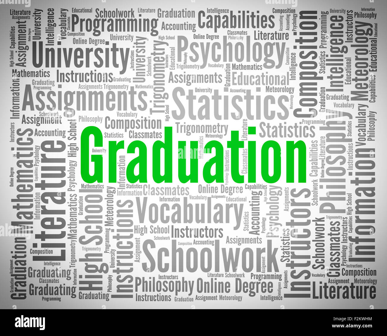 Graduation Word Indicating Studies Qualified And Diploma Stock Photo ...