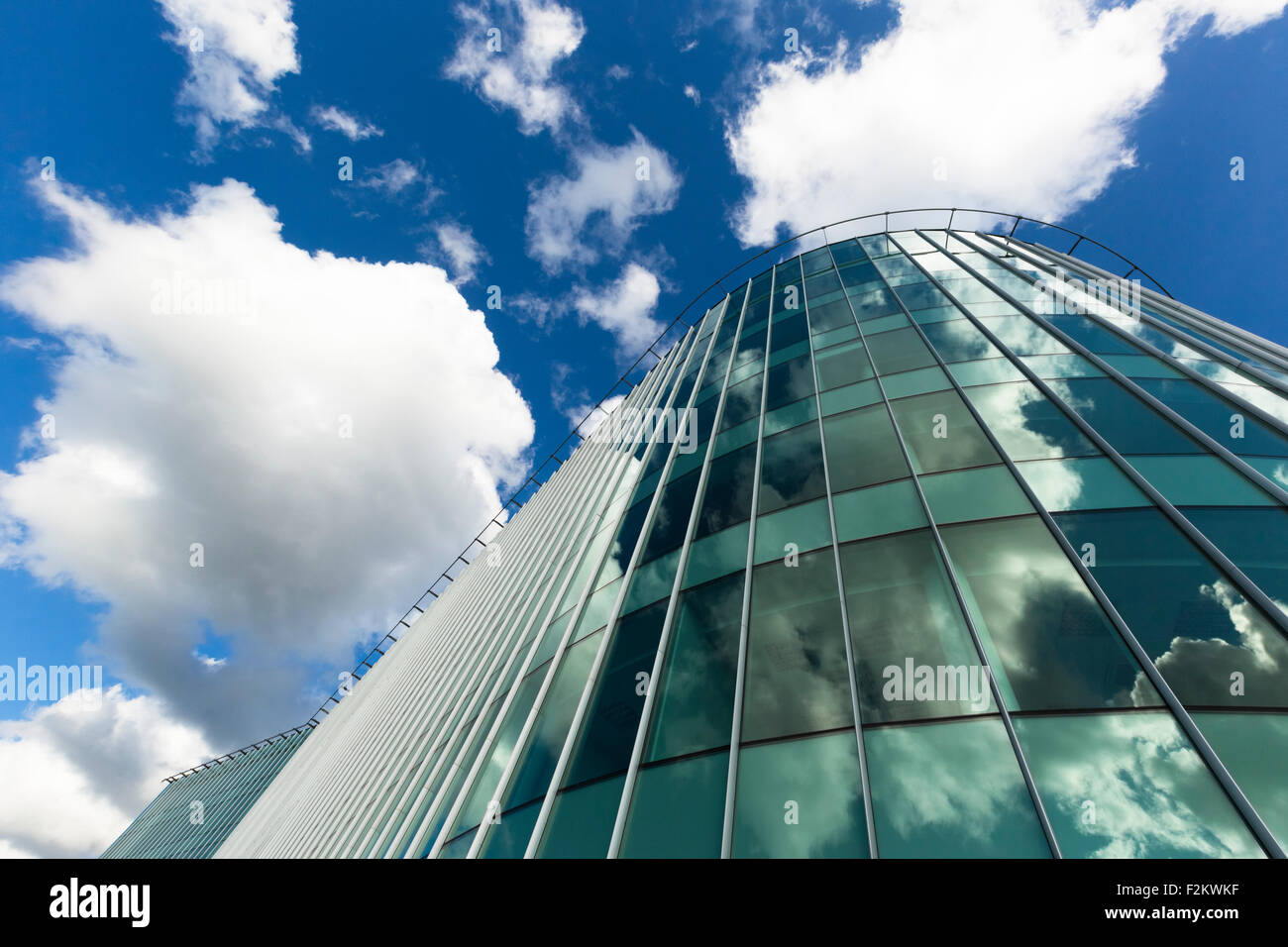 Estonia, Tallinn, modern office building, view from below Stock Photo ...