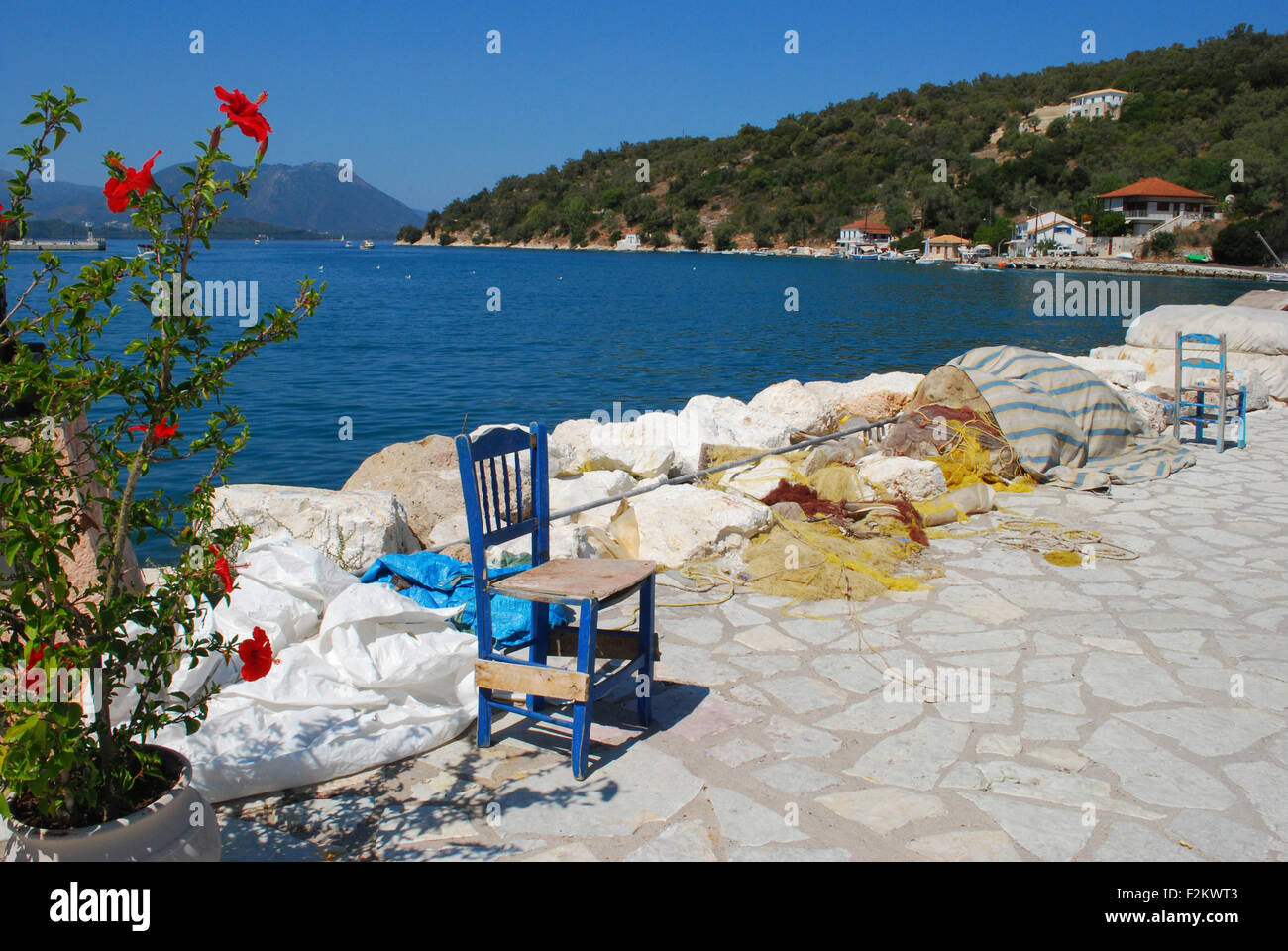 A scene of Vathi Bay, Meganisi, Greece Stock Photo - Alamy
