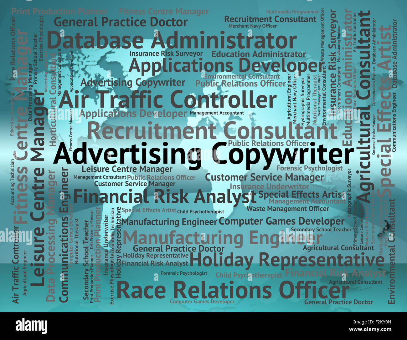 Advertising Copywriter Showing Position Employee And Words Stock Photo ...