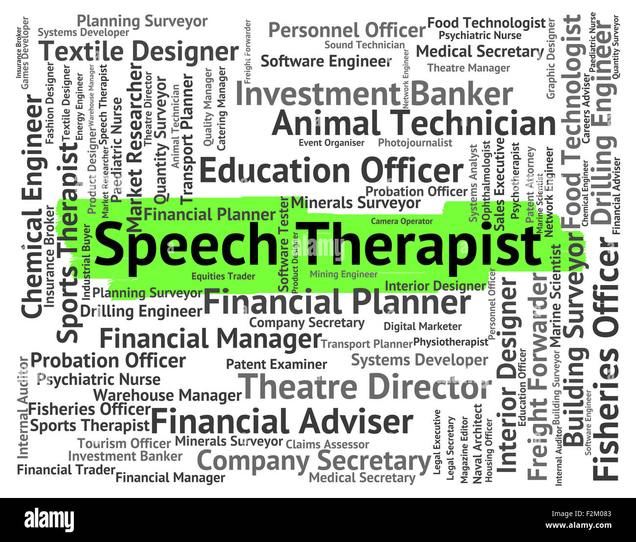 Speech Therapist Indicating Occupations Text And Job Stock Photo - Alamy