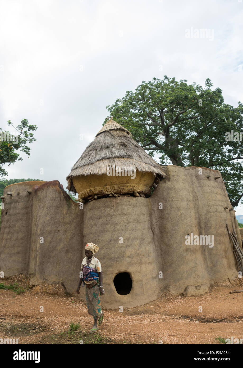 Togo, West Africa, Nadoba, traditional tata somba houses with thatched ...