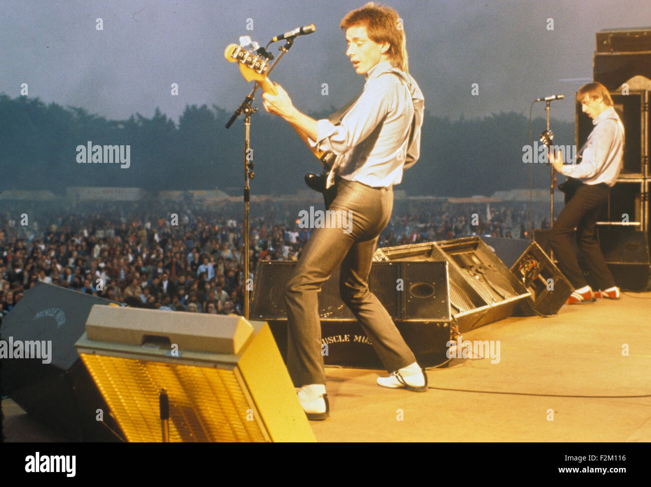 THE JAM UK rock group in Holland in 1980 with Bruce Foxton (at left ...