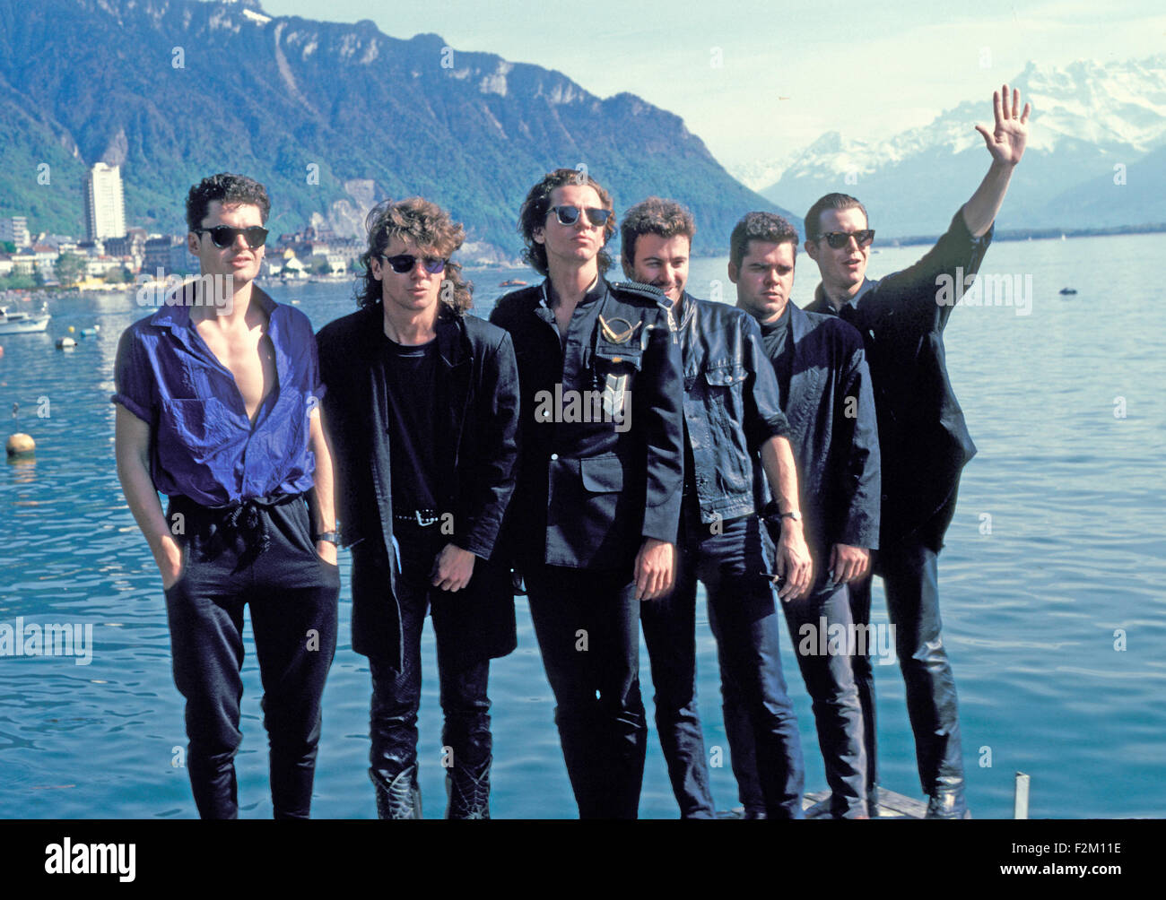 INXS Australian rock group with Michael Hutchence third from left in ...