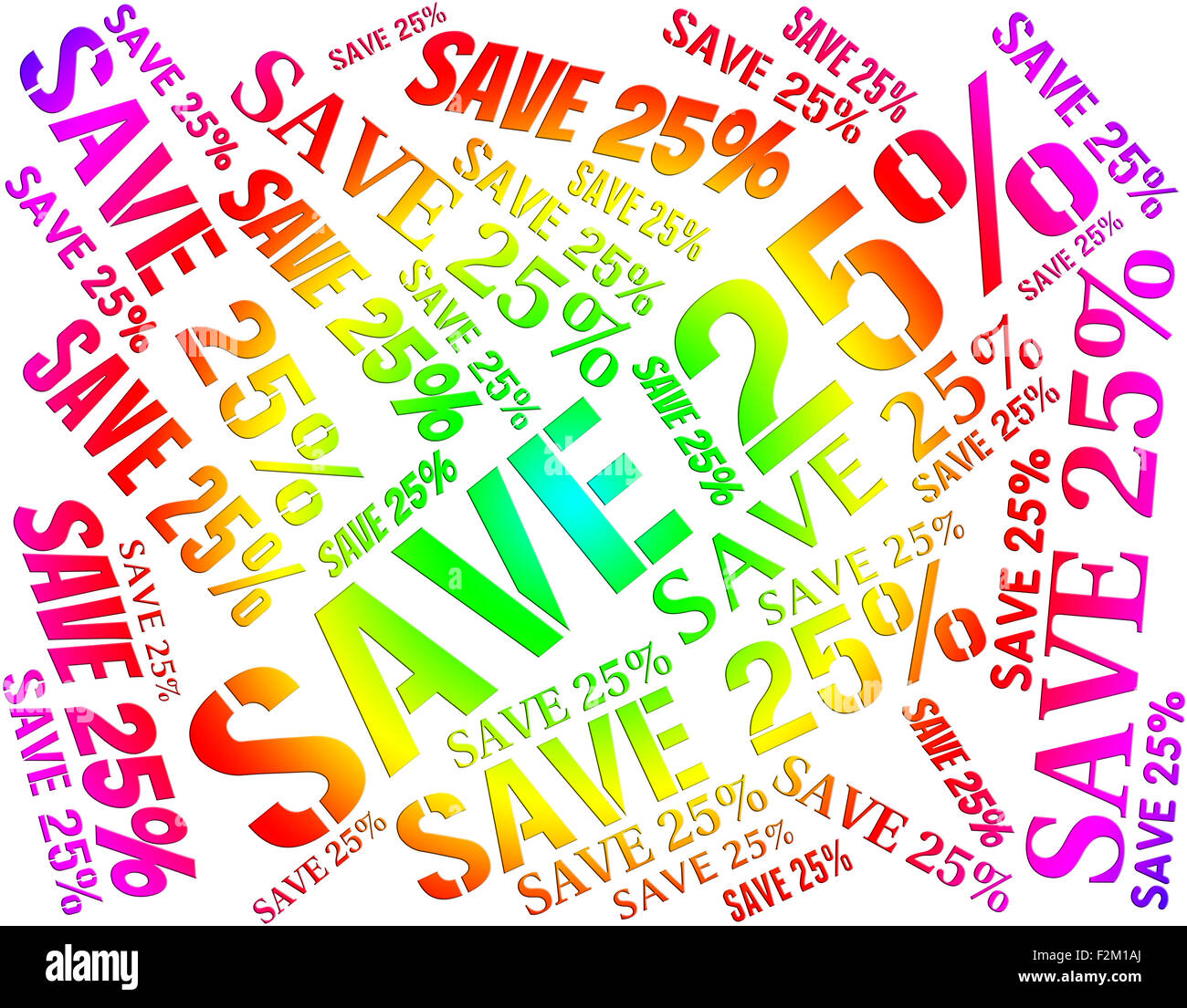 Twenty Five Percent Representing Retail Discounts And Bargain Stock ...