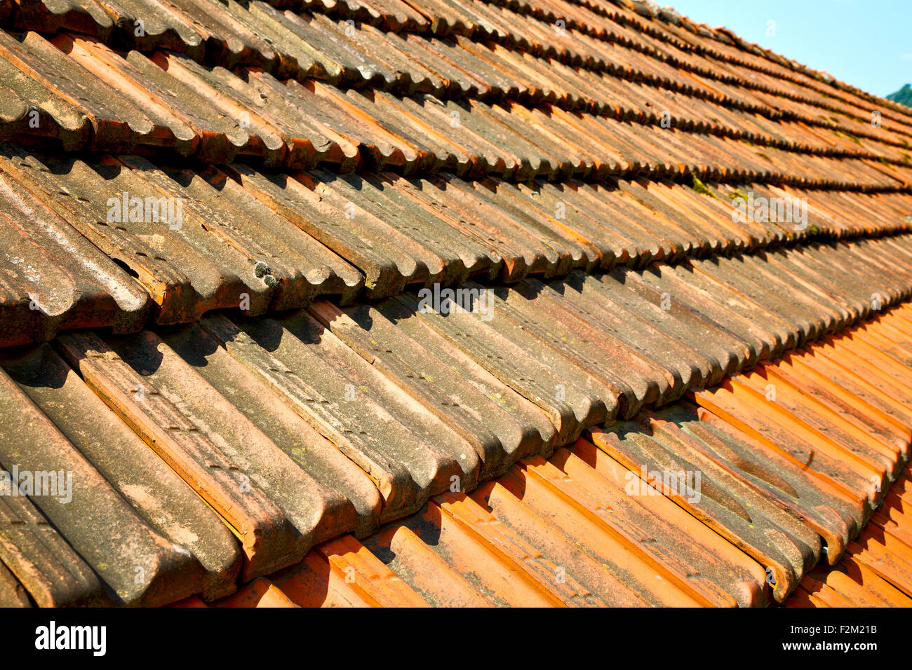 old roof in italy the line and texture of diagonal architecture Stock ...