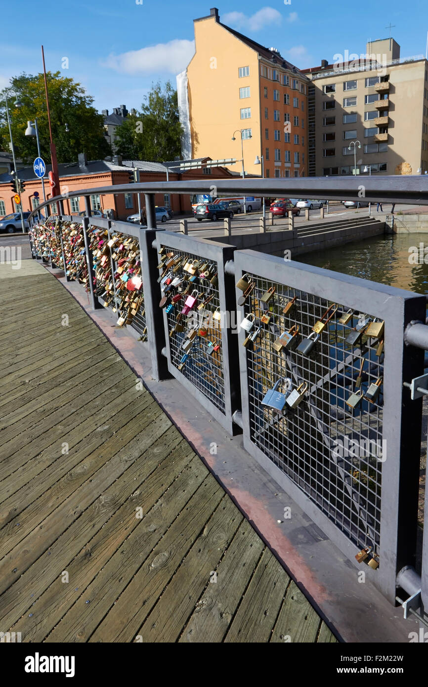 Love locks, Helsinki Finland Stock Photo - Alamy