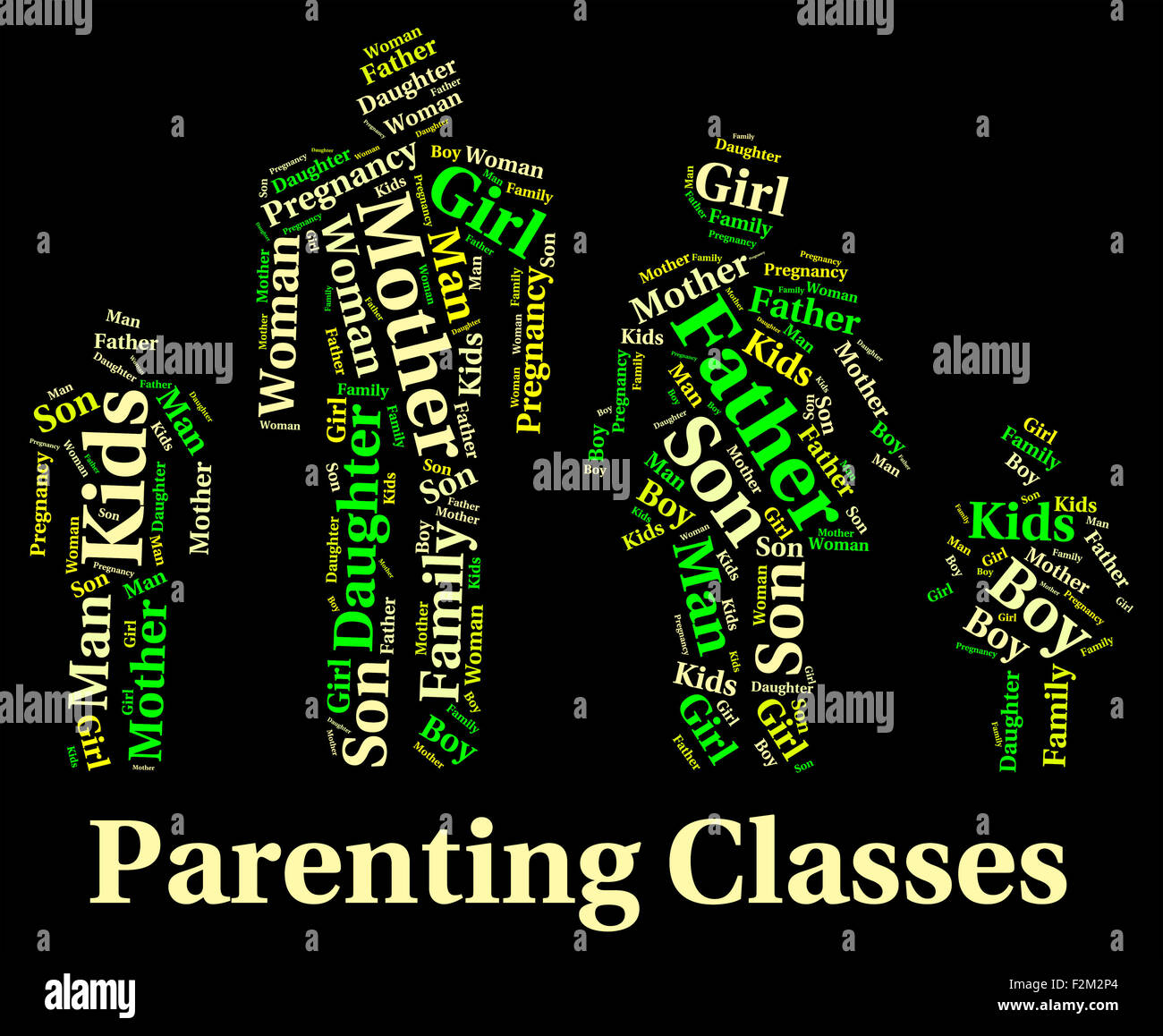 Parenting Classes Indicating Mother And Child And Mother And Baby Stock ...