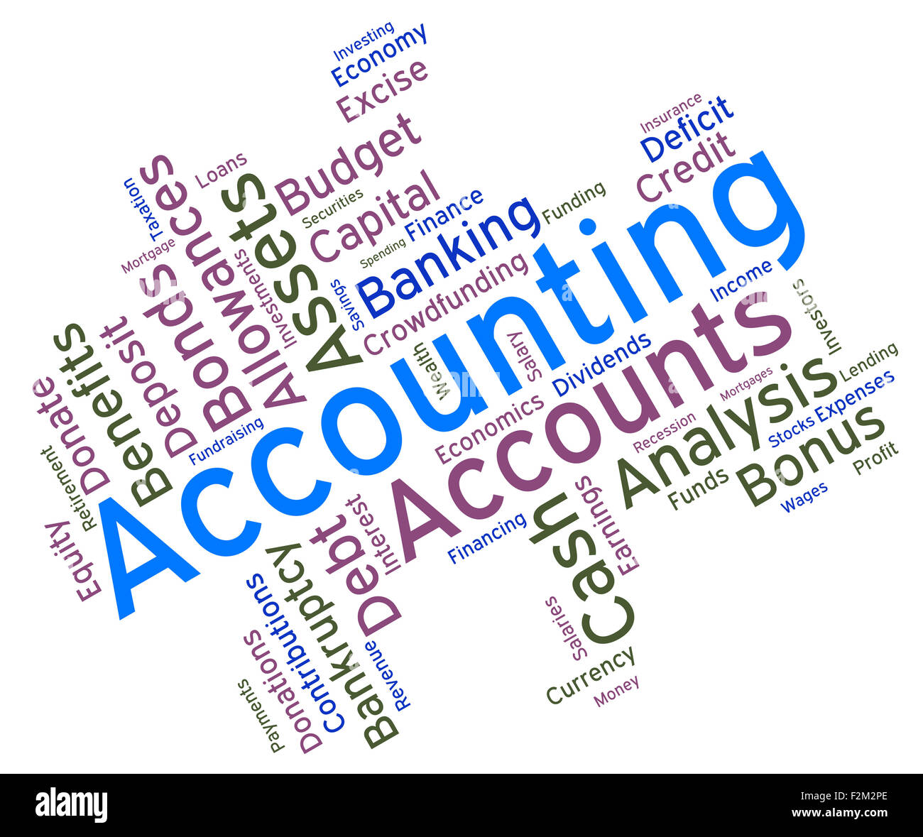 Accounting Words Indicating Balancing The Books And Paying Taxes Stock ...