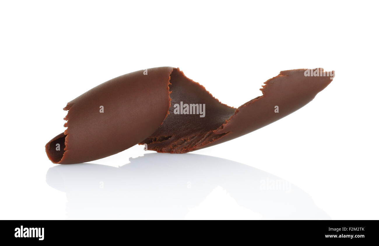Chocolate shaving on white background Stock Photo - Alamy